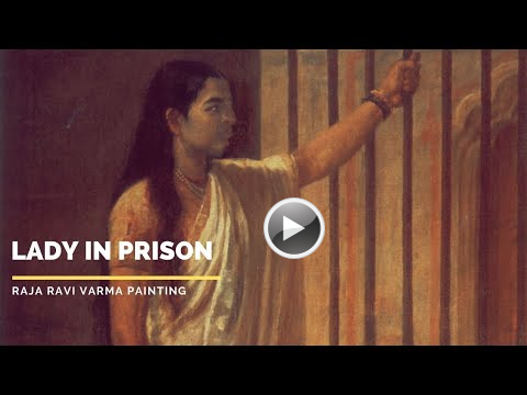 Painting, Lady in Prison Raja Ravi Varma, Indian Painter, Sri Chitra ...