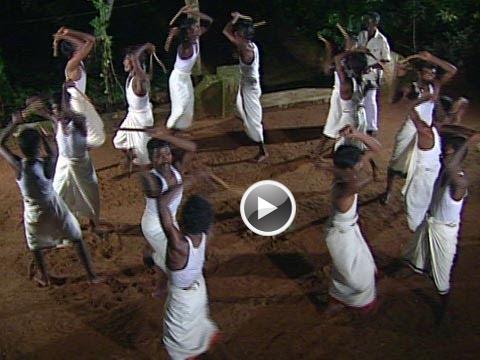 Kolkali, Folk art form, Malabar region, Men dancers, Kerala, India, Video