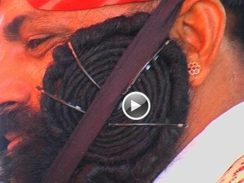 Turban-tying and tilak contest for foreigners, Pushkar Fair, Rajasthan ...