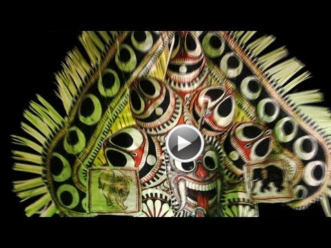 Padayani Ritual Art, Patayani, Temple Festival, Kerala, India, Video