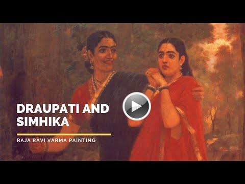 Painting, Draupati and Simhika Raja Ravi Varma, Indian Painter, Sri ...