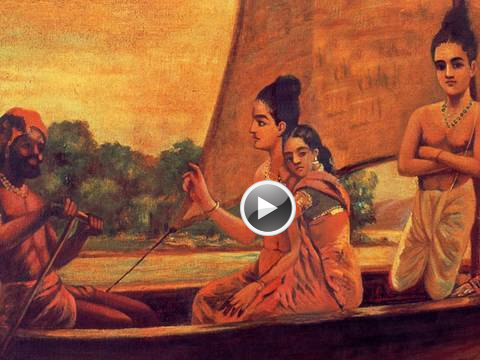 Painting, A scene from Ramayana, Raja Ravi Varma, Indian Painter, Dr. M ...